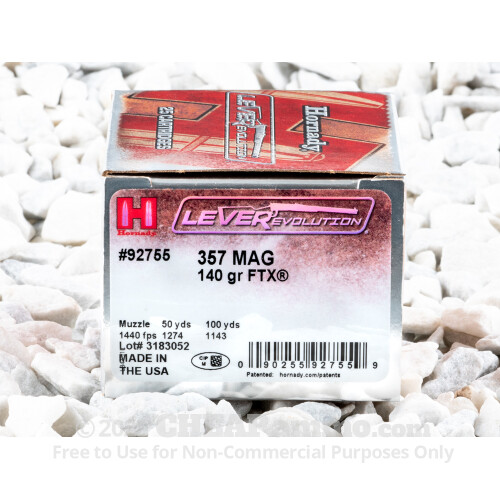 357 Magnum Ammo - Hornady 140 Grain Flex Tip Technology - 250 Rounds