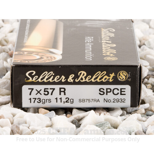 7x57R Ammo - Sellier & Bellot 173 Grain Soft Point Cutting Edge(SPCE ...