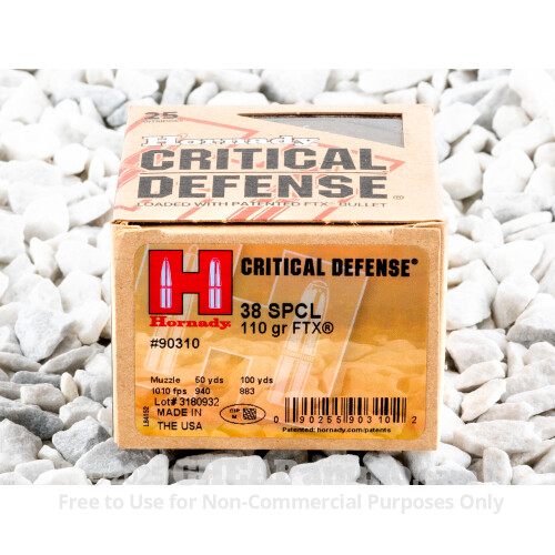 38 Special Ammo - Hornady 110 Grain FTX - 25 Rounds