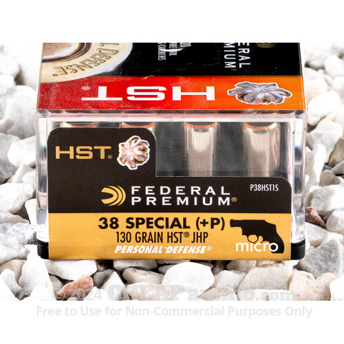38 Special +P Ammo - Federal 130 Grain HST Jacketed Hollow Point - 20 ...