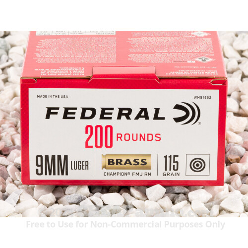 9mm Ammo - Federal 115 Grain Full Metal Jacket - 1000 Rounds