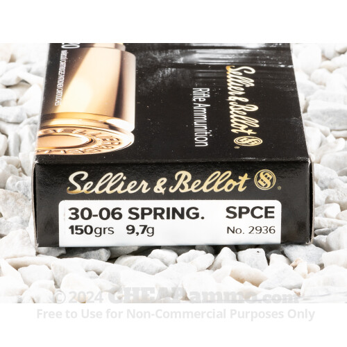 30-06 Ammo - Sellier & Bellot 150 Grain Soft Point Cutting Edge(SPCE ...