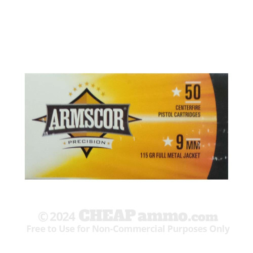 Armscor 9mm Luger (9x19) Ammo for Sale - 115 Grain Full Metal Jacket ...