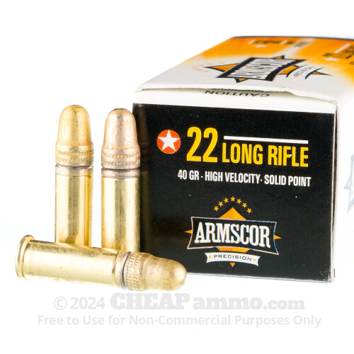 22 LR Ammo - Armscor 40 Grain Copper-Plated Round Nose - 5000 Rounds