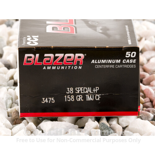 38 Special +P Ammo - Blazer 158 Grain Total Metal Jacket - 1000 Rounds