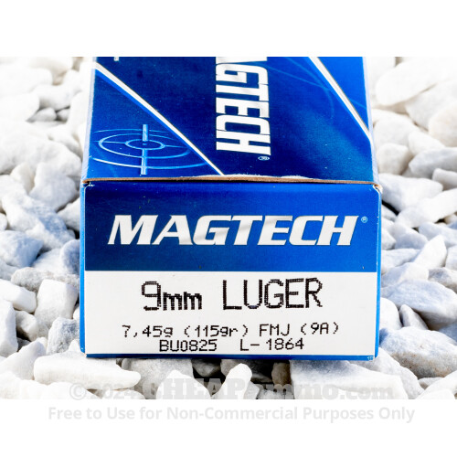 9mm Luger Ammo - Magtech 115 Grain Full Metal Jacket - 1000 Rounds