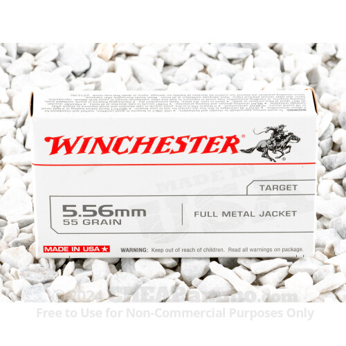 Winchester 5.56x45mm Ammo for Sale - 55 Grain Full Metal Jacket (FMJ ...