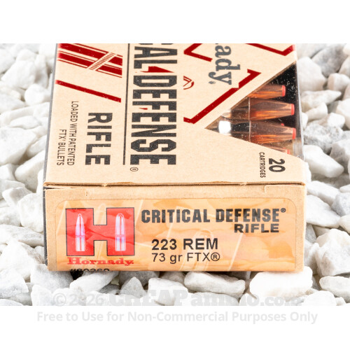 223 Remington Ammo - Hornady 73 Grain FTX - 20 Rounds